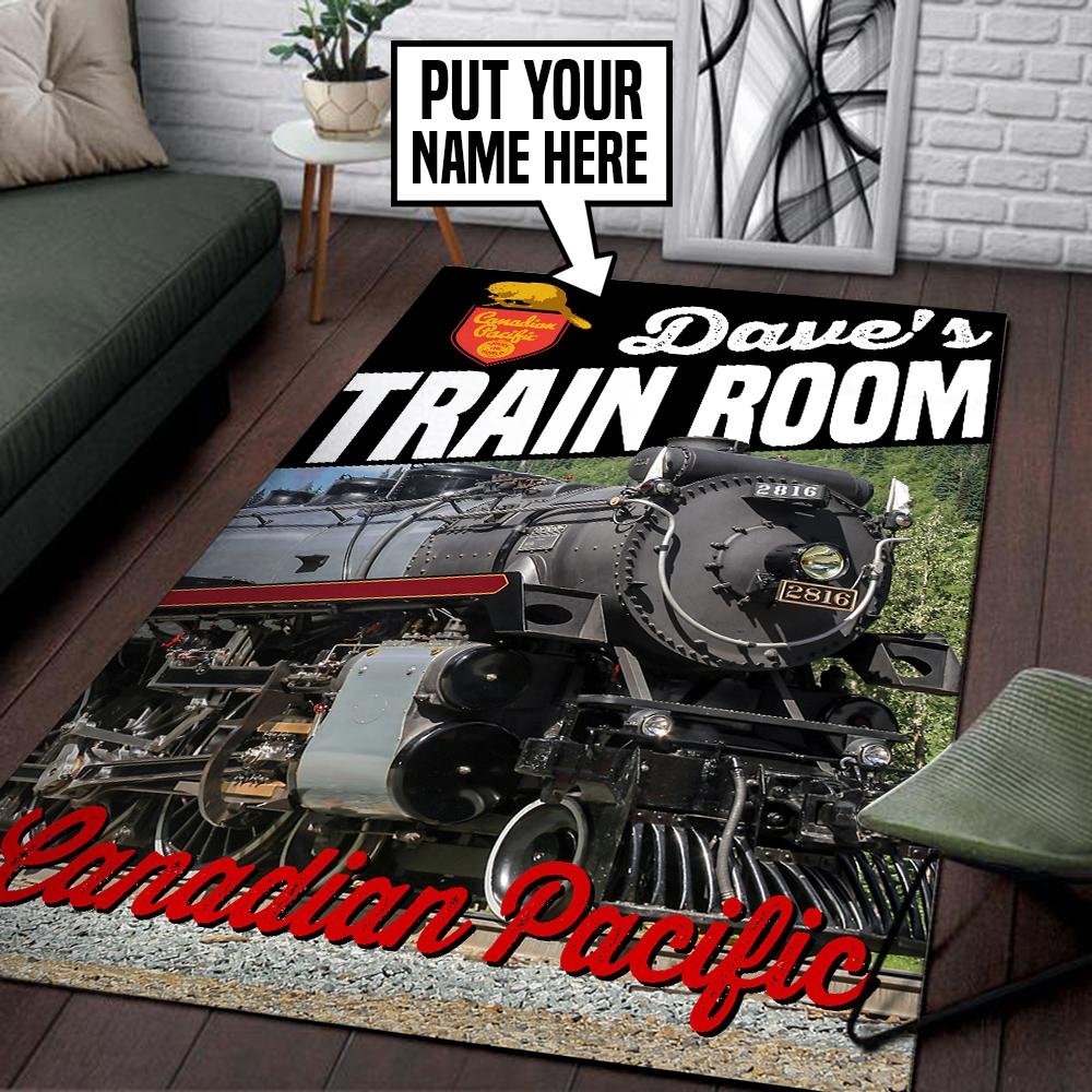 Personalized Canadian Pacific Locomotive Railroad Rug 05354 – Camellia ...