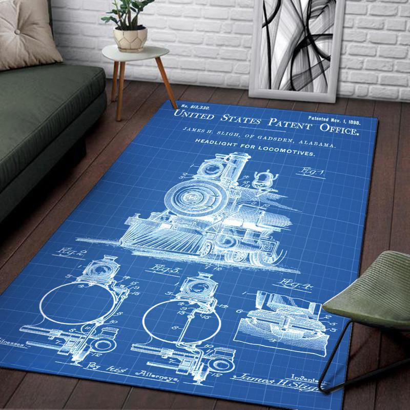 Locomotive Rug Steam Locolotive 04843 – Camellia Print