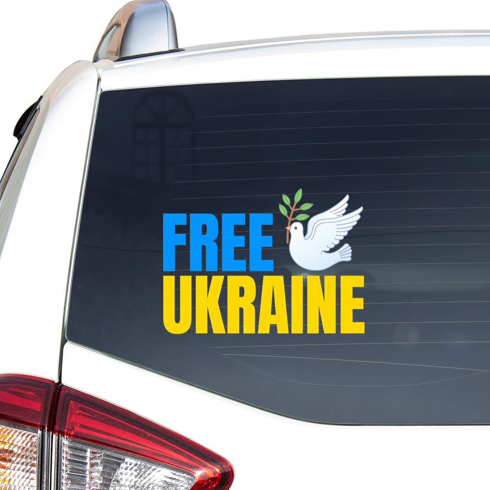 Free Ukraine Sticker Car Vinyl Decal | Camellia Print