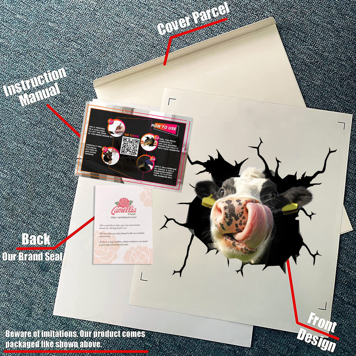 funny cow car sticker animals lover – Camellia Print